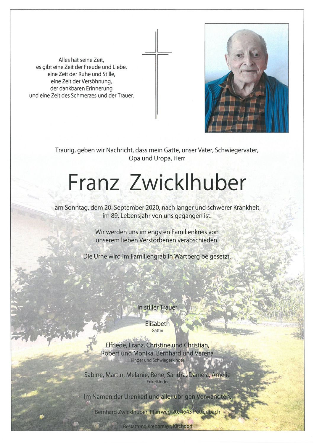 Todesfall Franz Zwicklhuber